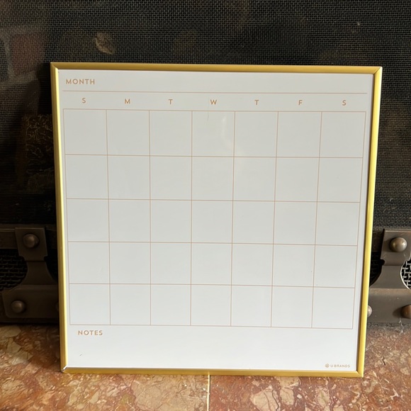 Wall Decor | Month Calendar White Board With Gold Frame | Poshmark